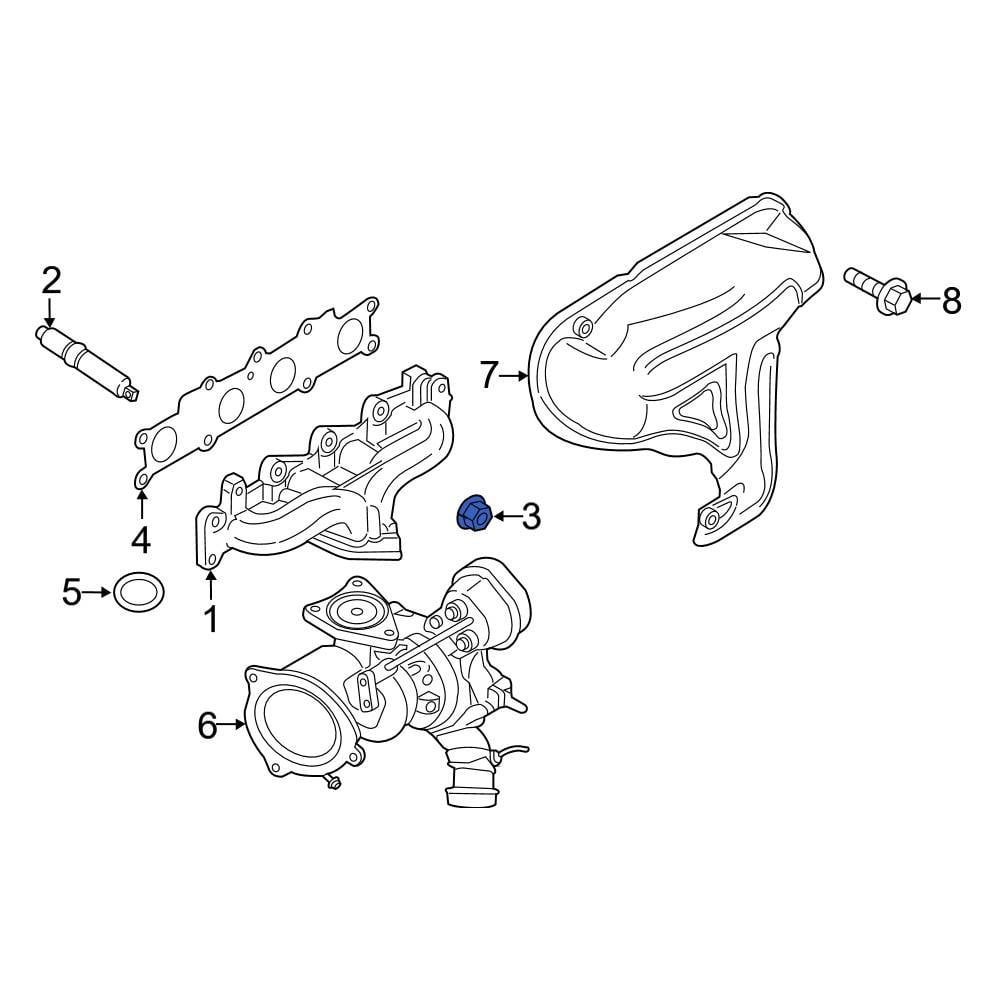 Ford OE W716271S437 - Turbocharger Mount Heat Shield Nut