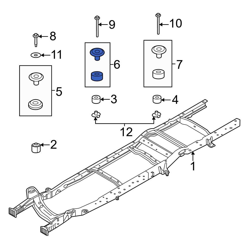 Ford OE 8C2Z1000154A - Upper Body Mount Cushion