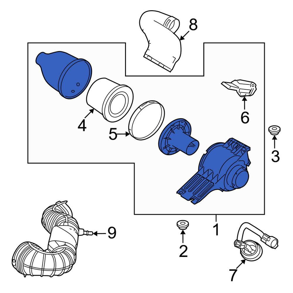 Ford OE GC2Z9600A - Air Filter and Housing Assembly