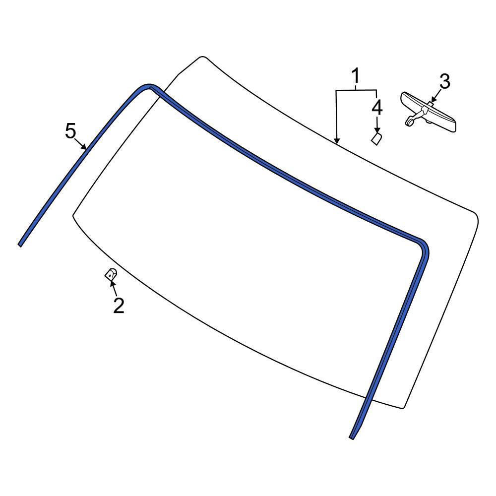 Ford OE 5C2Z1503144AA - Front Windshield Molding