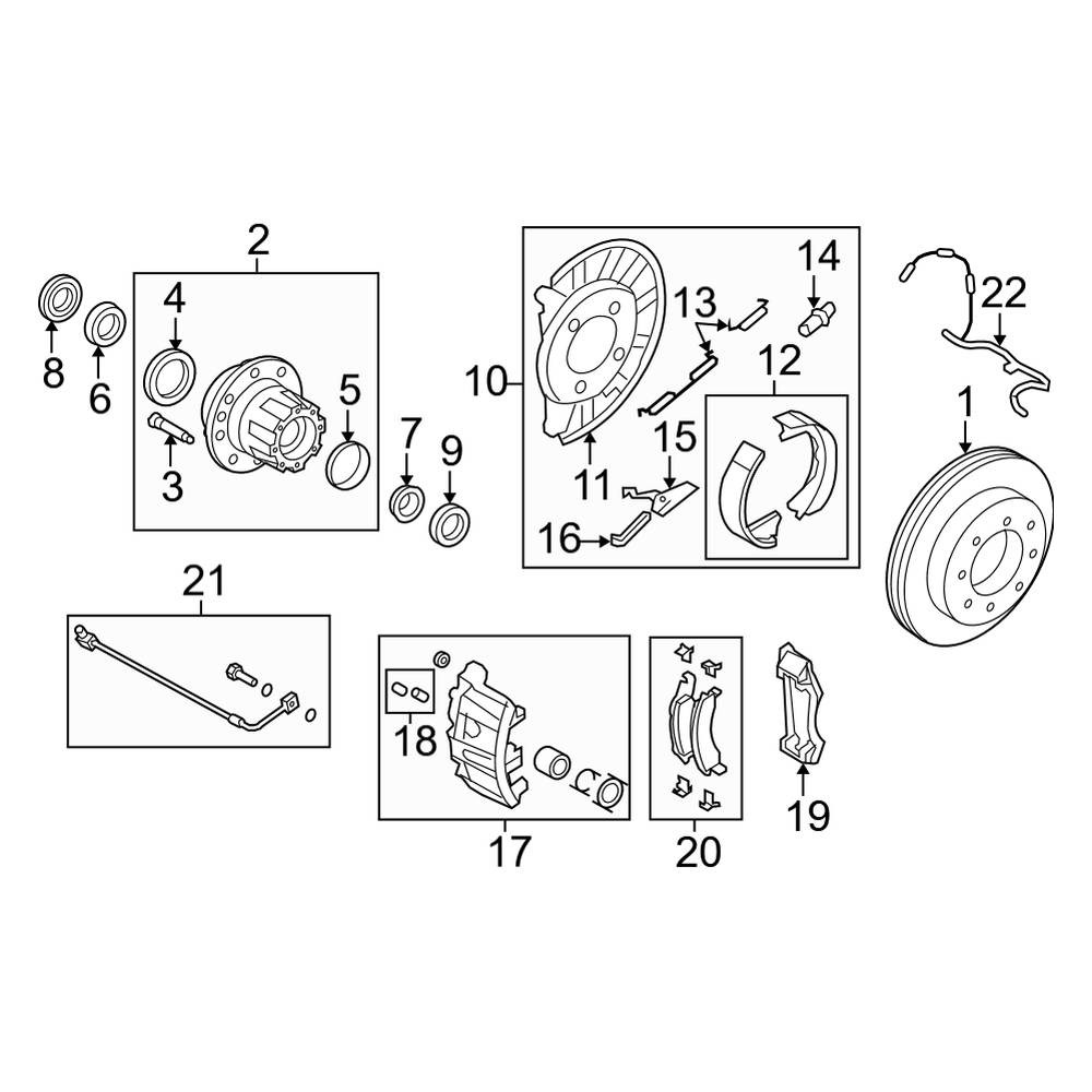 Ford OE 8C2Z2209A - Rear Parking Brake Assembly
