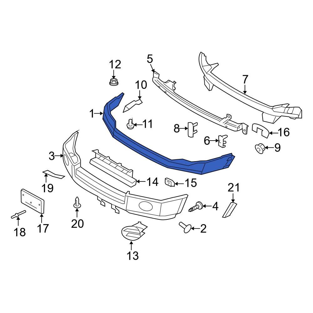 Ford OE 7L1Z17D957APTM - Front Upper Bumper Cover
