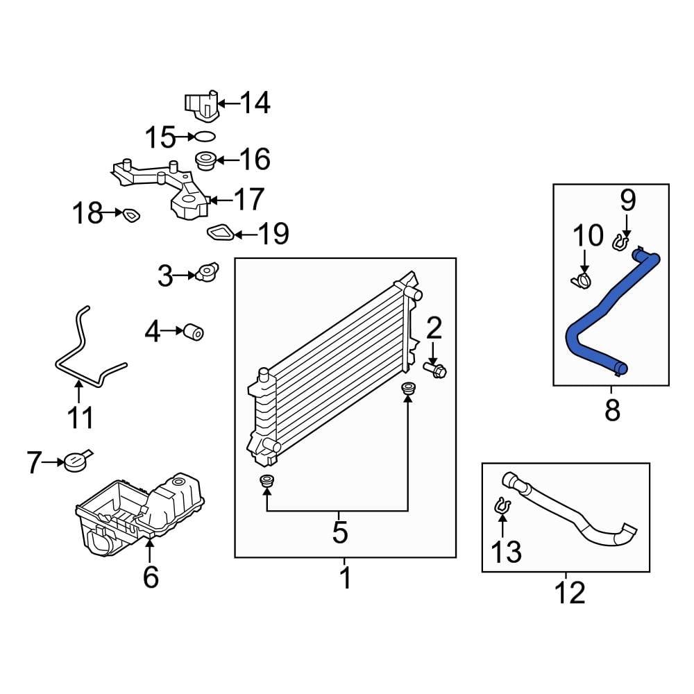 Ford OE 9L3Z8260C - Upper Radiator Coolant Hose