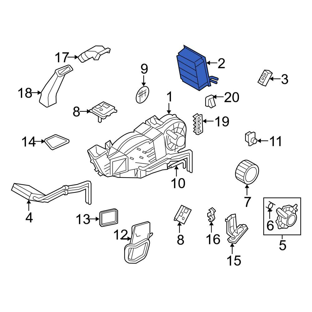 Ford OE 5L1Z19860CA - Rear A/C Evaporator Core