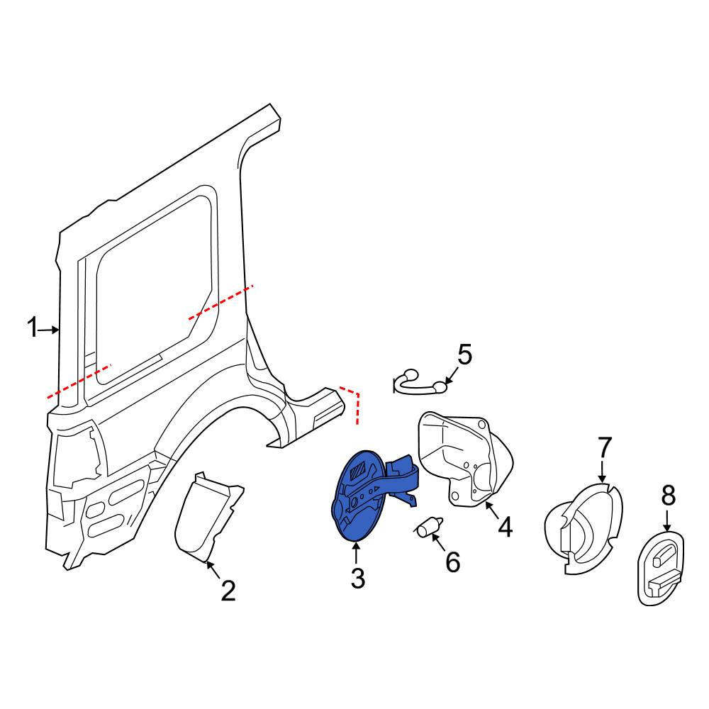 Ford OE 9L1Z99405A26A - Rear Fuel Filler Door