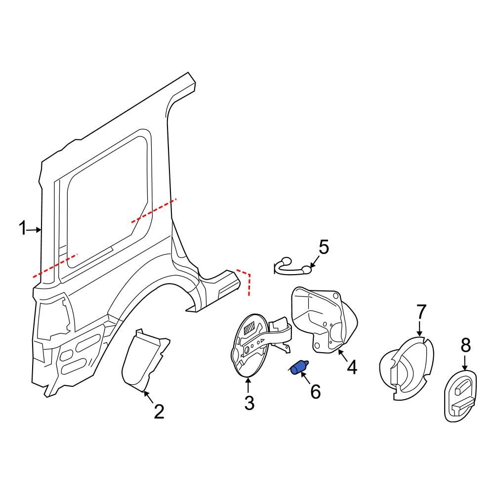 Ford OE W708757S300 - Fuel Door Bumper