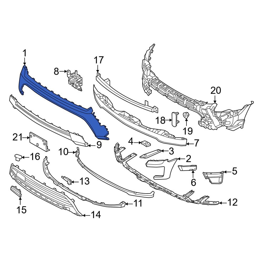 Ford OE NL1Z17D957AAPTM - Front Upper Bumper Cover