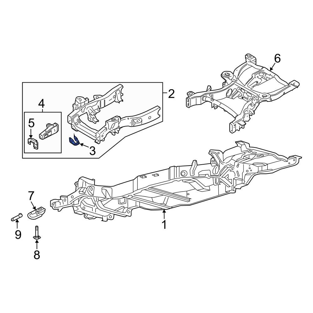 Ford OE FL3Z5F057D - Front Left Frame Rail Bracket