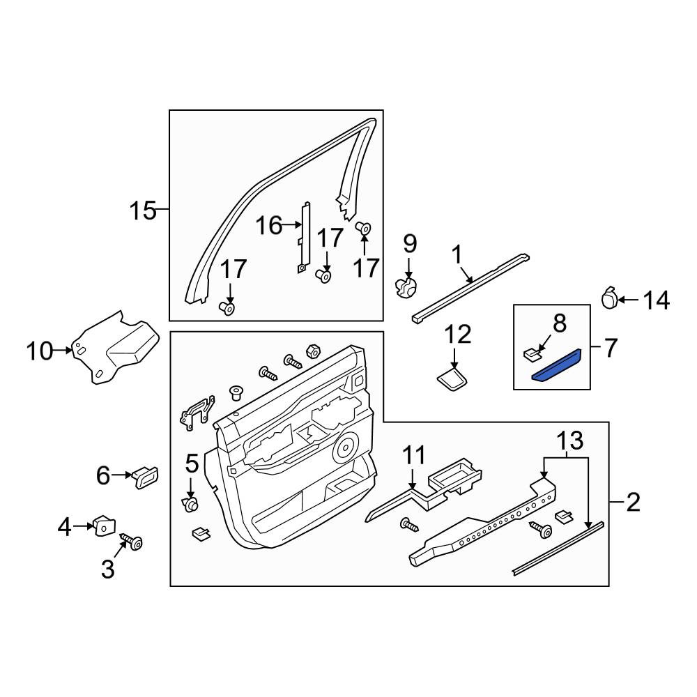 Ford OE JL1Z7822621AA - Front Left Interior Door Handle Trim