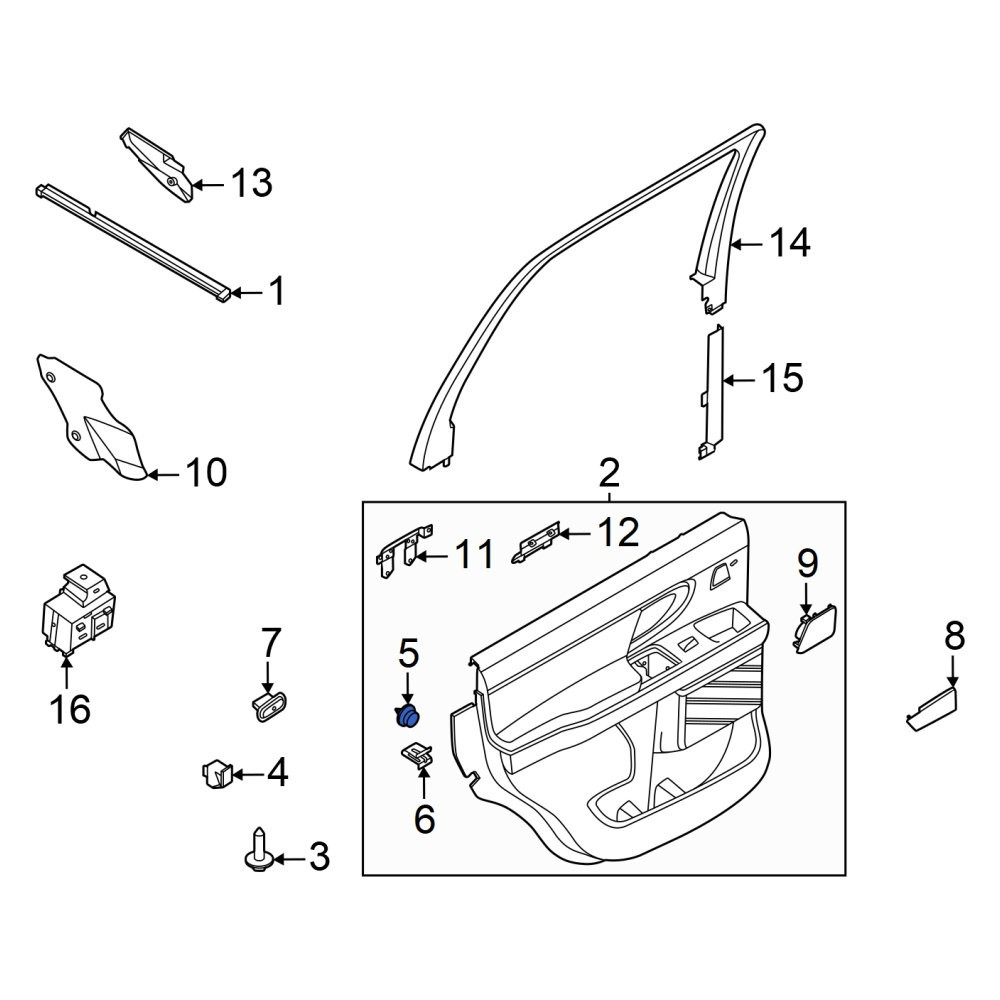 Ford OE W721378S300 - Right Quarter Panel Trim Panel Clip