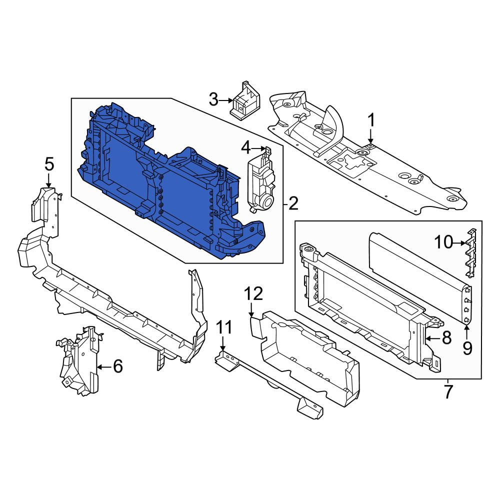 Ford OE MB3Z8475L - Front Upper Radiator Shutter Assembly