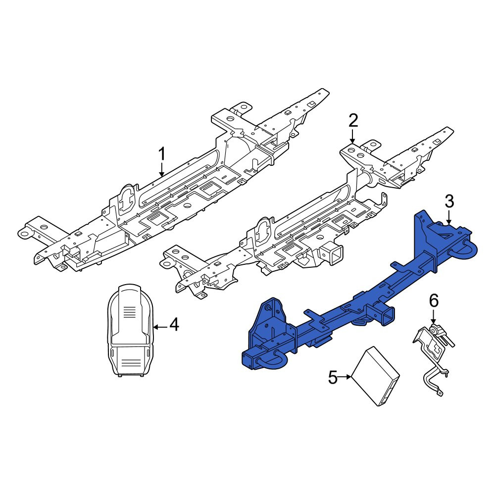 Ford OE MB3Z17D826AT - Rear Trailer Hitch
