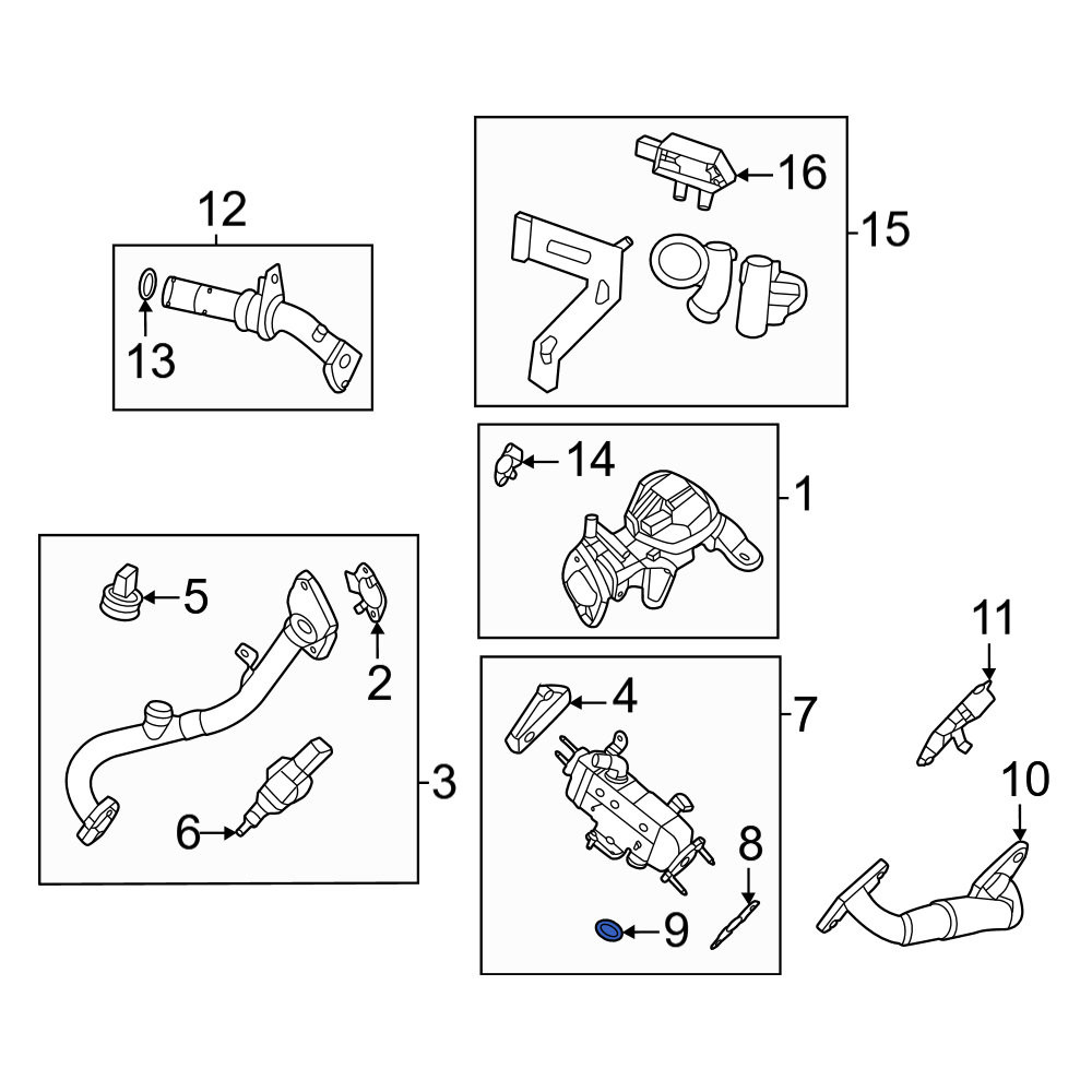 Ford OE JT4Z8527C - Exhaust Gas Recirculation (EGR) Cooler Seal