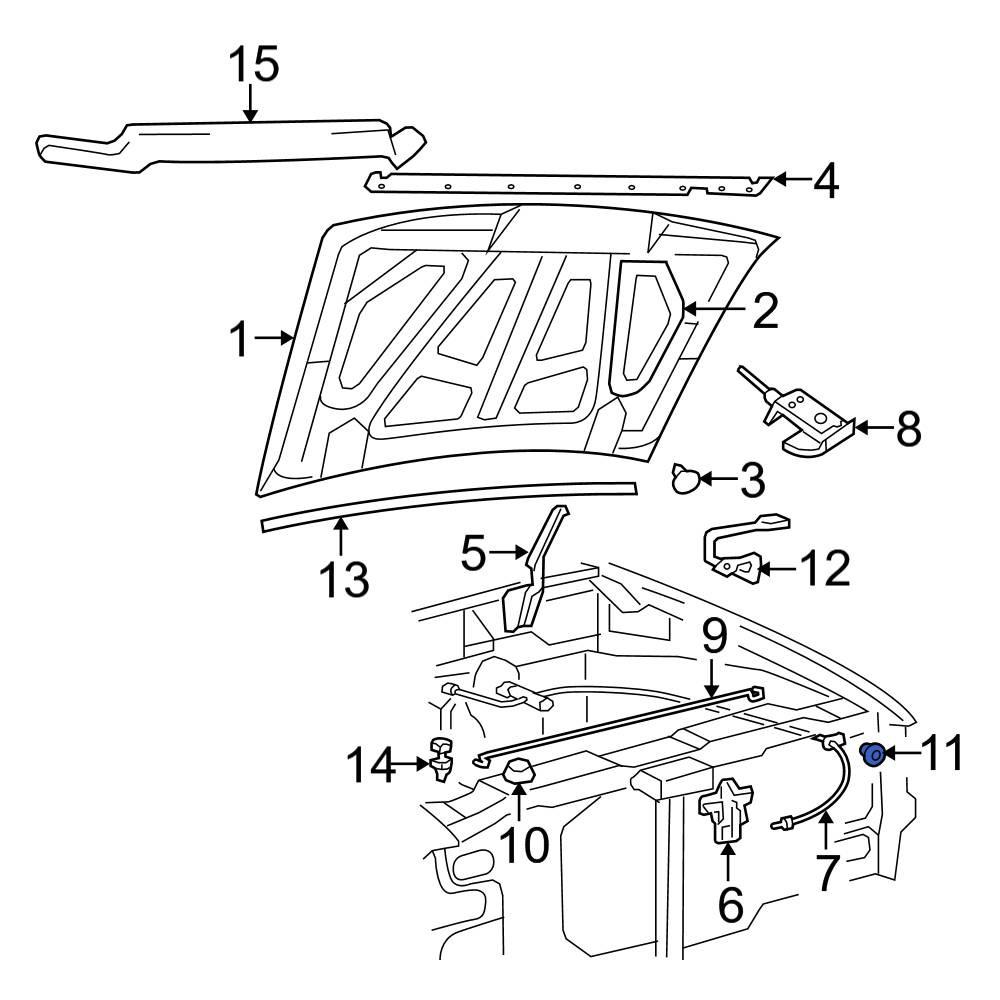 Ford OE F7UZ16828CA - Hood Prop Rod Clip