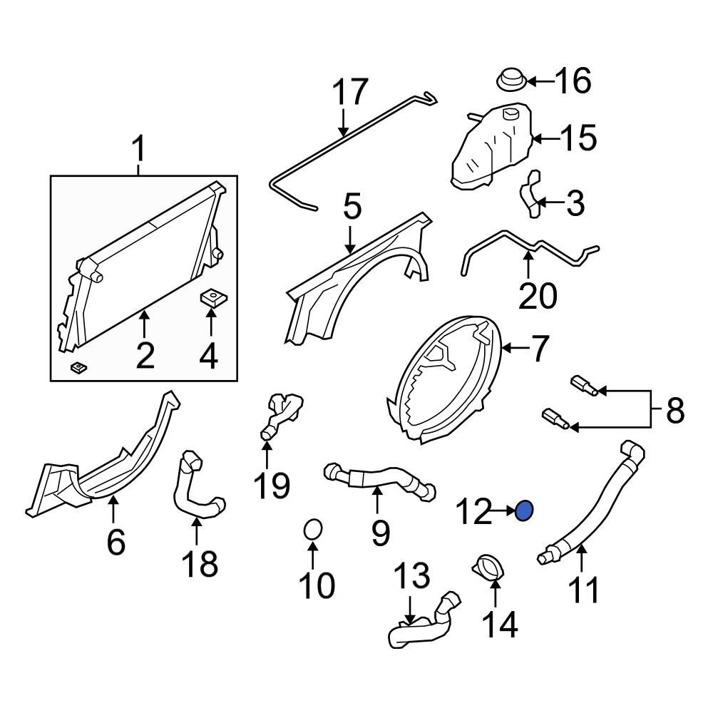 Ford OE BC3Z8590PA - Radiator Coolant Hose Seal