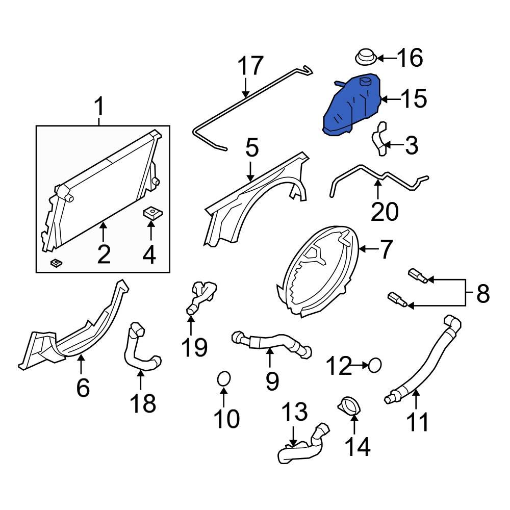 Ford OE 9C3Z8A080AA - Engine Coolant Reservoir