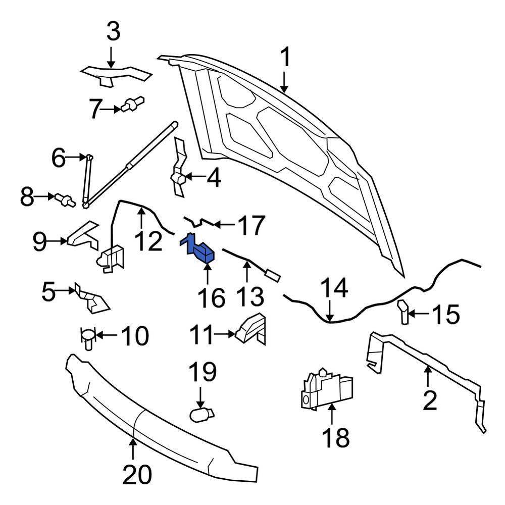 Ford OE 7C3Z16700A - Front Hood Latch