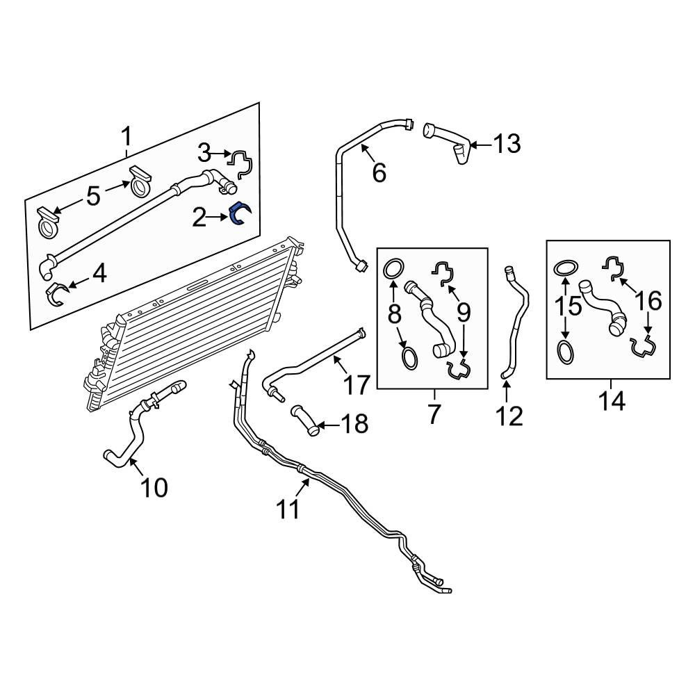 Ford OE BC3Z8590B - Upper Radiator Coolant Hose O-Ring