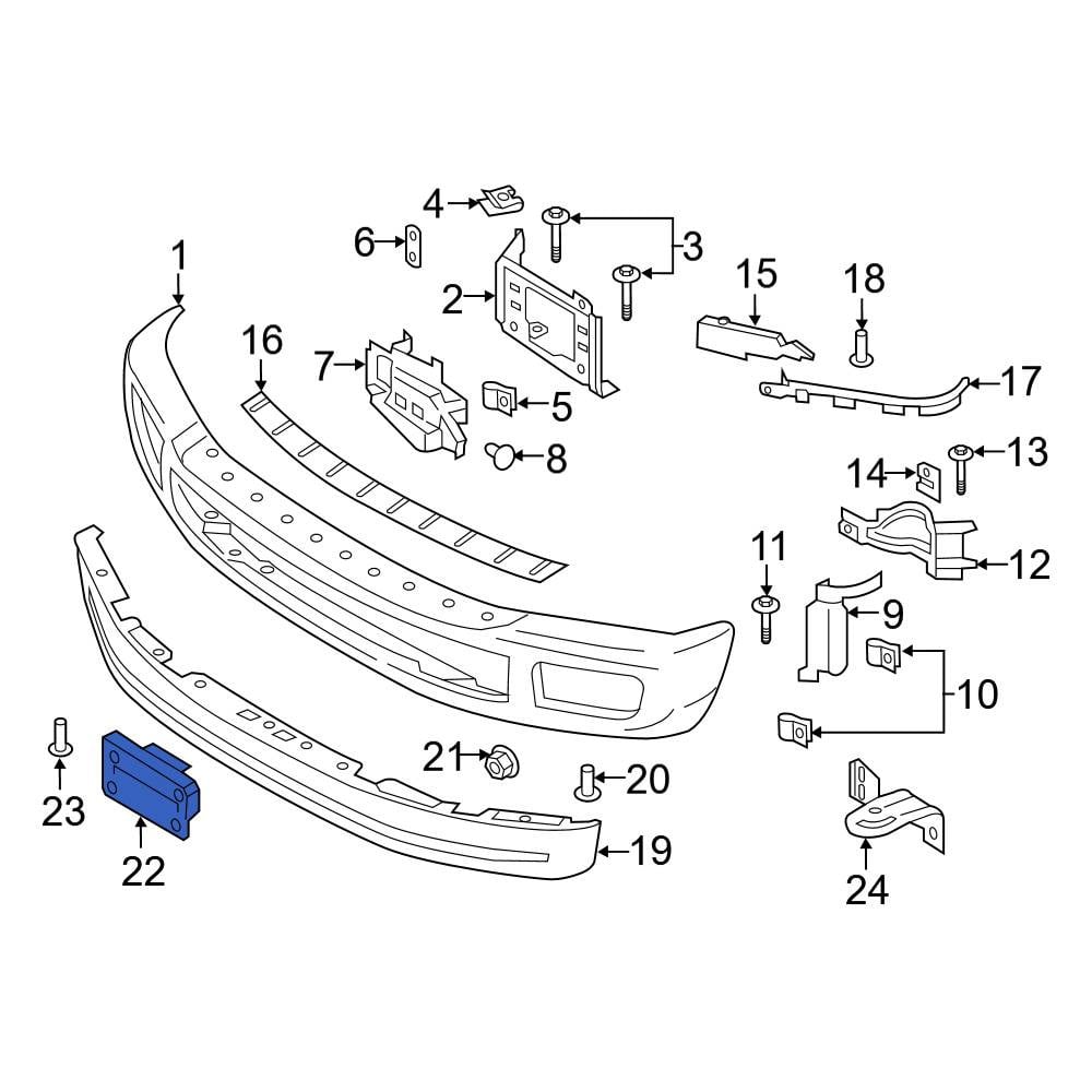 Ford OE HC3Z17A385AA - Front License Plate Bracket