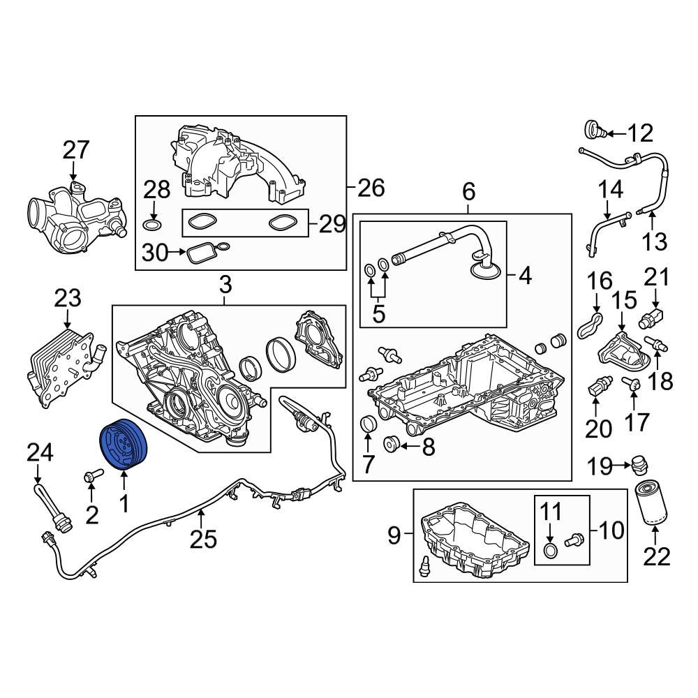 Ford OE PC3Z6312A - Engine Crankshaft Pulley