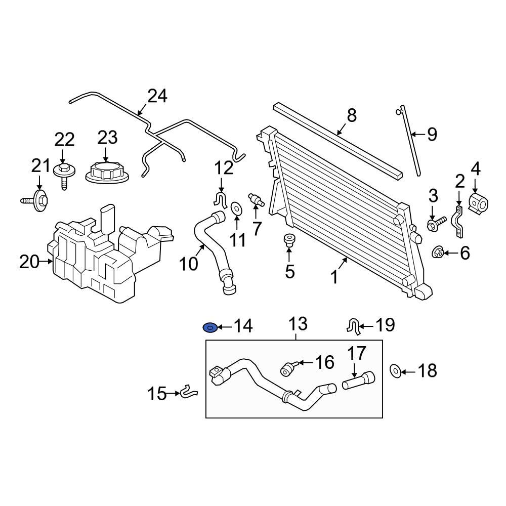 Ford OE BC3Z8590H - Lower Radiator Coolant Hose O-Ring
