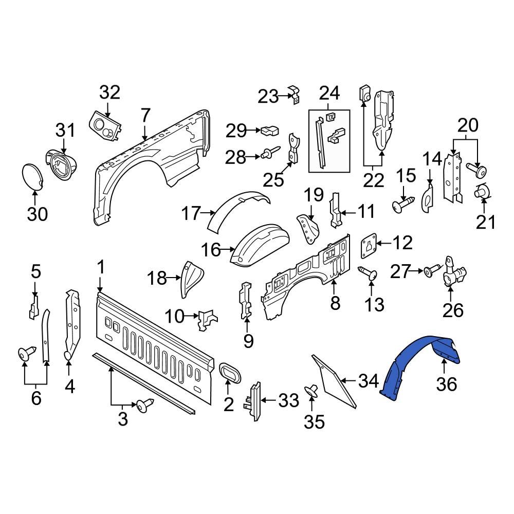Ford OE LC3Z9927886A - Rear Wheel Housing Side Panel
