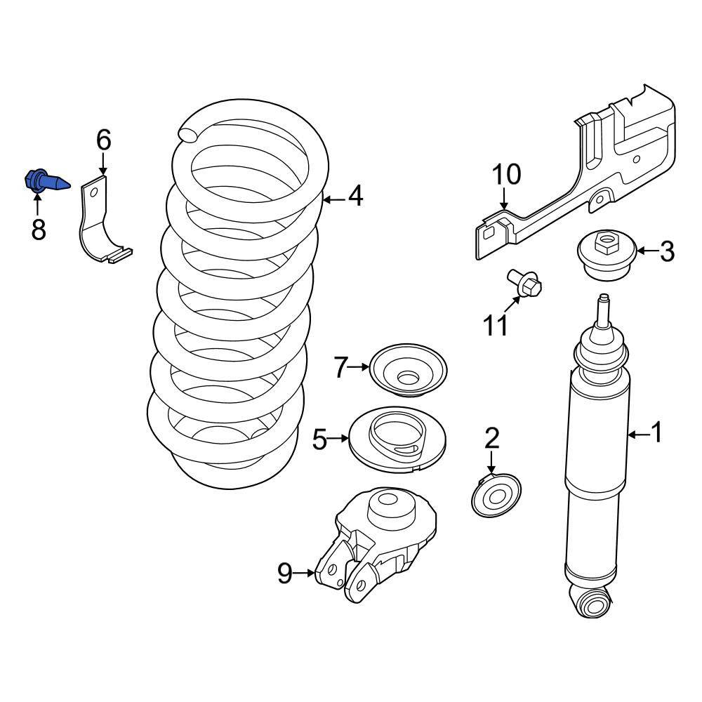 Ford OE N802455S439 - Coil Spring Retainer Bolt