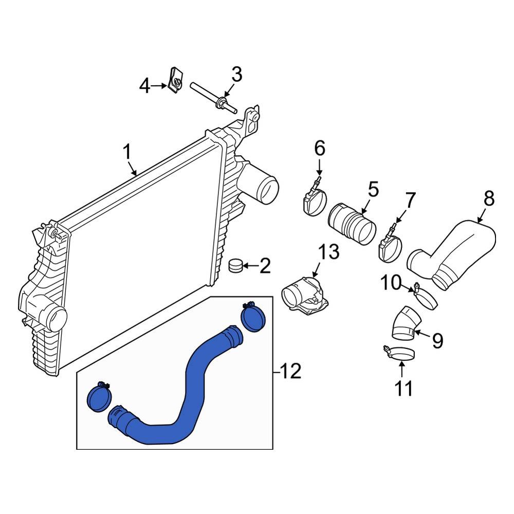 Ford OE 6C3Z6C646BA - Left Intercooler Pipe