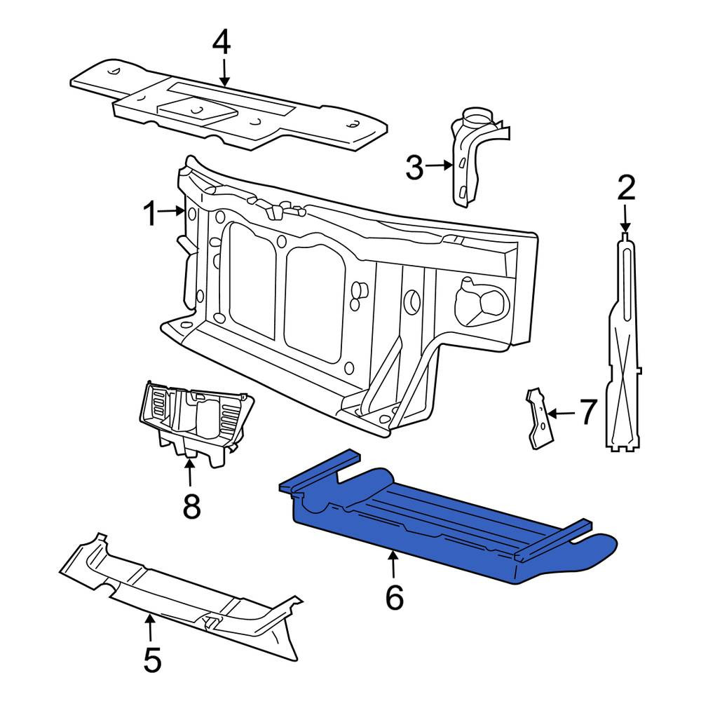 Ford OE XL2Z8310AA - Front Lower Radiator Support Air Deflector