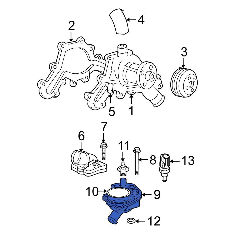 Ford OE GL2Z8592A - Lower Engine Coolant Thermostat Housing