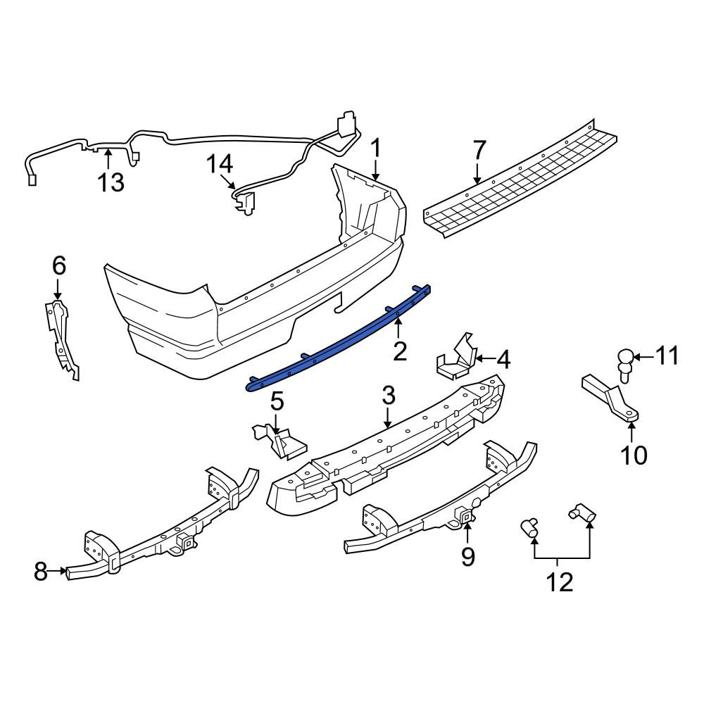 Ford OE 6L2Z16092BA - Rear Bumper Impact Strip