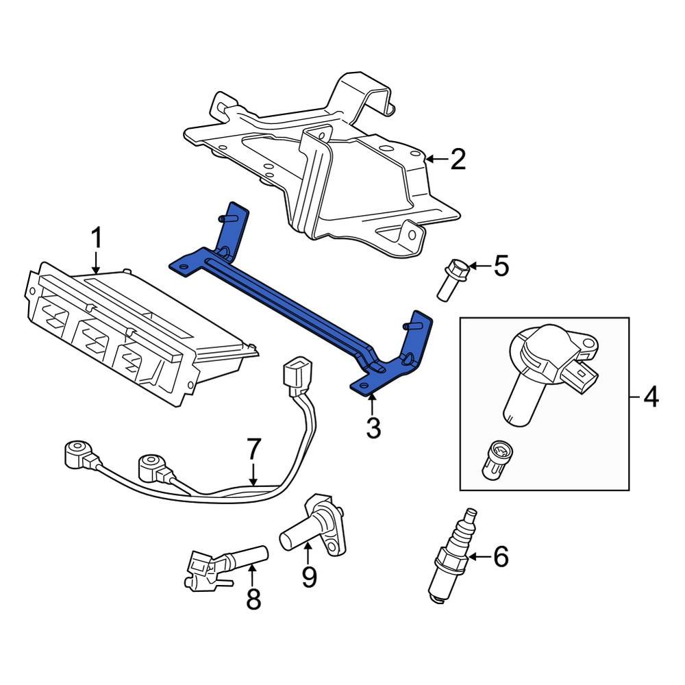 Ford OE DB5Z12A659C - Lower Engine Control Module (ECM) Bracket