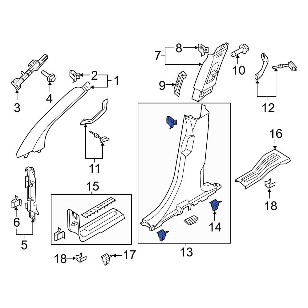 Ford OE W710338S900 - Body B-Pillar Trim Panel Clip