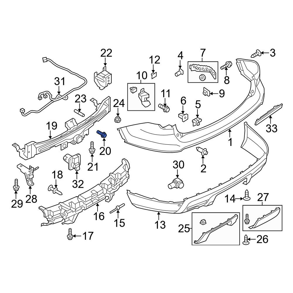 Ford OE W712171S439 - Rear Bumper Impact Bar Bolt