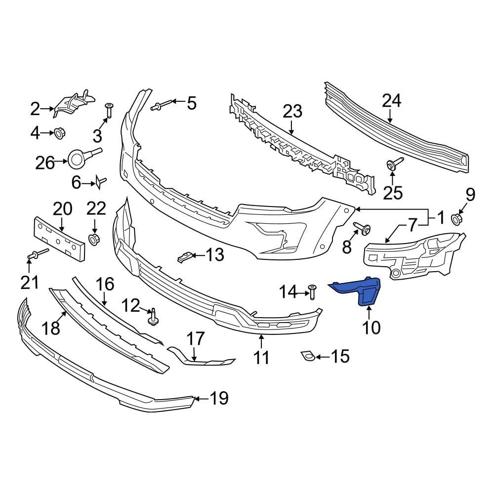 Ford OE JB5Z17B968BA - Front Right Bumper End Cap