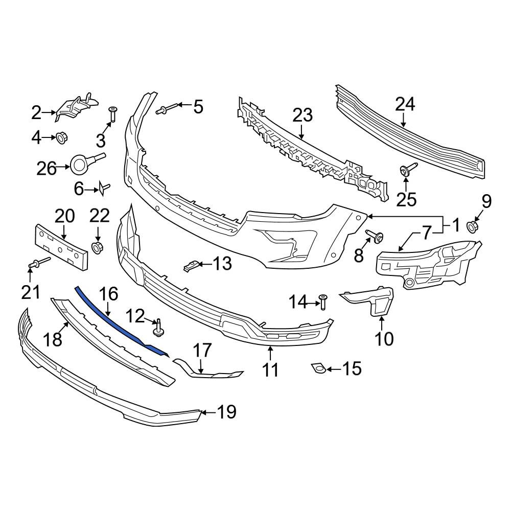 Ford OE JB5Z8419AB - Front Upper Bumper Trim