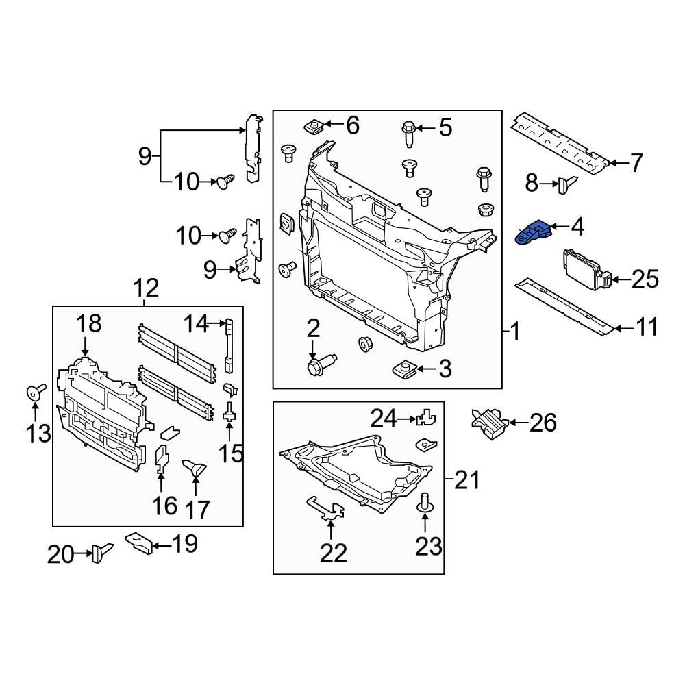 Ford OE AG1Z8A193A - Radiator Support Bracket