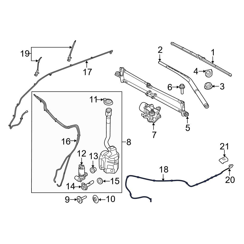 Ford OE FB5Z17A605B - Front Upper Windshield Washer Hose