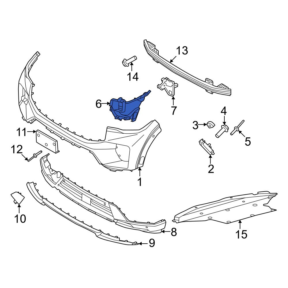 Ford OE RB5Z15266AB - Front Left Bumper Cover Spacer Panel