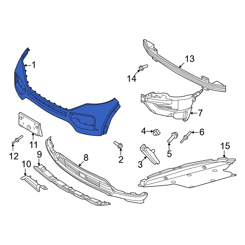 Ford OE LB5Z17D957SCPTM - Front Upper Bumper Cover