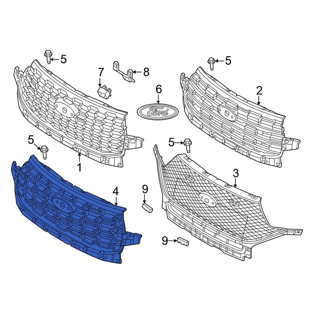 Ford OE RB5Z8200AA - Front Grille