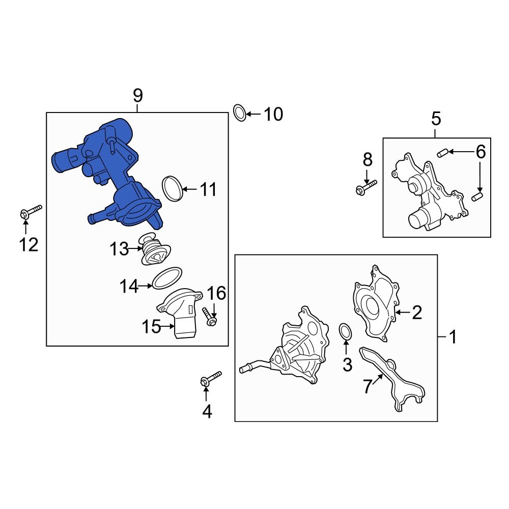 Ford OE BL3Z8A586G - Engine Coolant Thermostat Housing