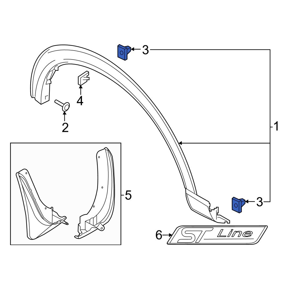 Ford OE W712196S300 - Wheel Arch Molding Clip