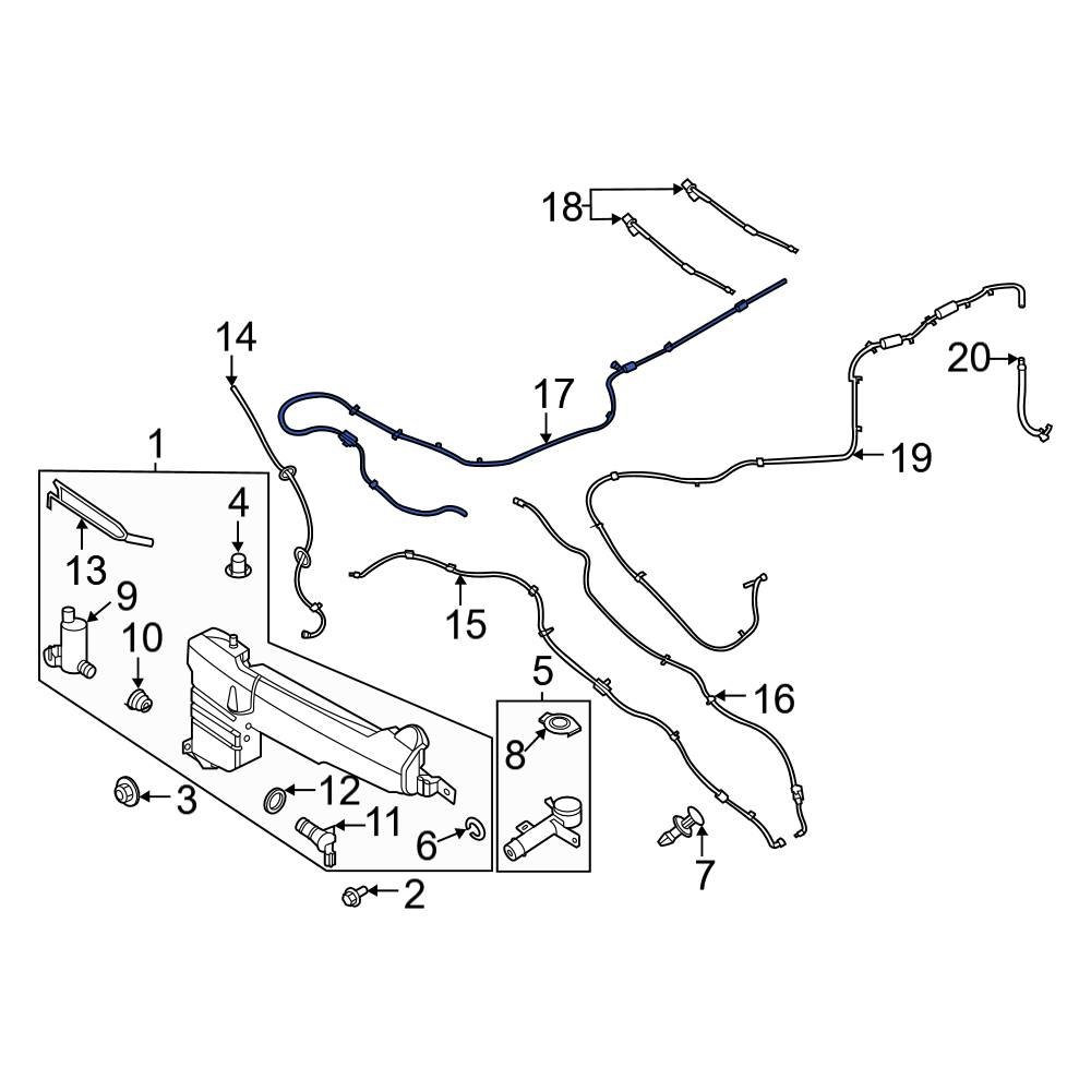 Ford OE LB5Z17A605V - Front Windshield Washer Hose