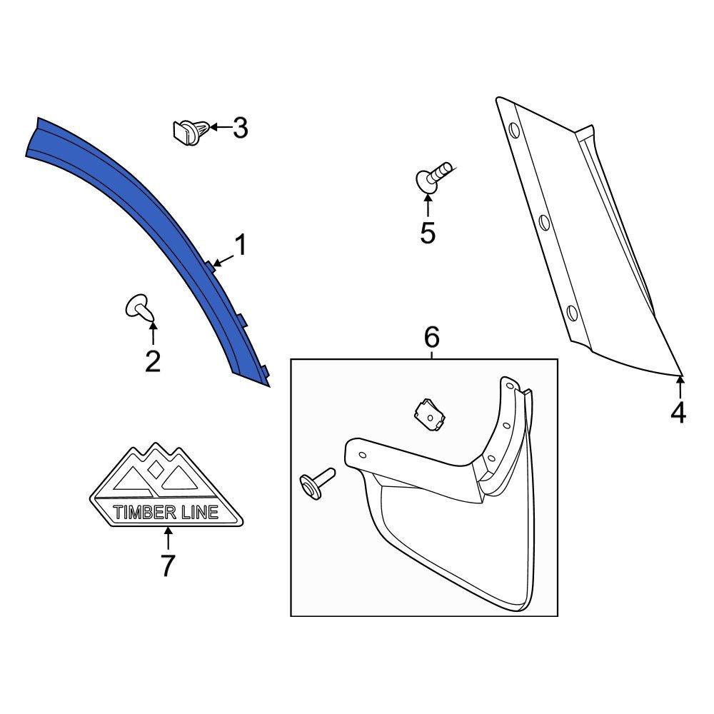 Ford OE LB5Z7829164AA - Rear Right Wheel Arch Molding