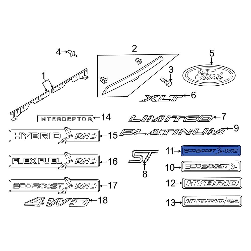 Ford OE LB5Z9942528C - Rear Hatch Emblem