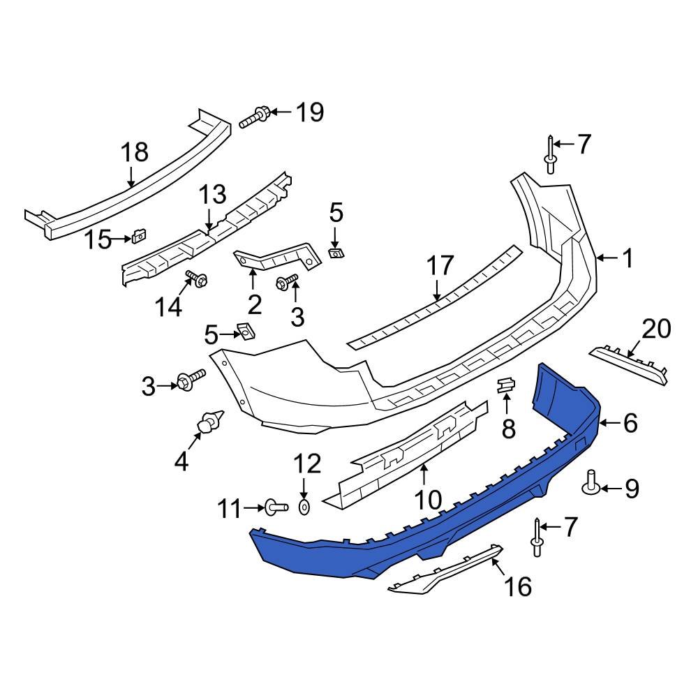 Ford OE LB5Z17K835DA - Rear Lower Bumper Cover