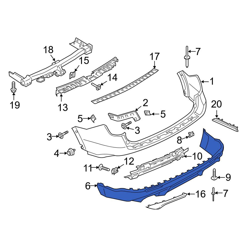 Ford OE LB5Z17K835GB - Rear Lower Bumper Cover