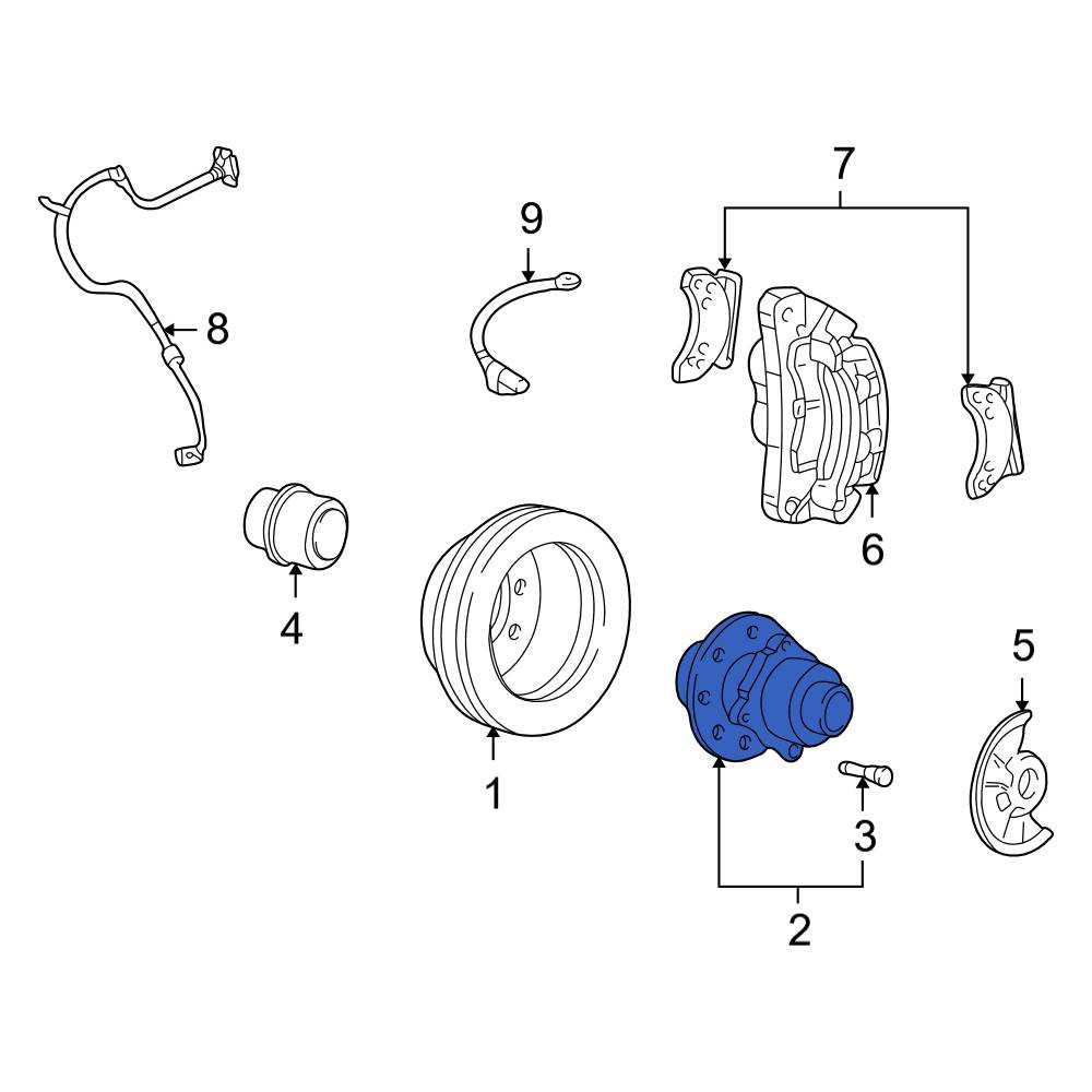 Ford OE 3C3Z1104A - Front Wheel Bearing and Hub Assembly