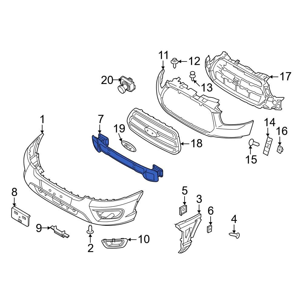 Ford OE PK4Z17757A - Front Upper Bumper Impact Bar